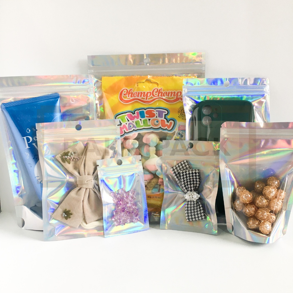 Plastic ziplock hologram rainbow aluminum foil plastic clip packaging ...