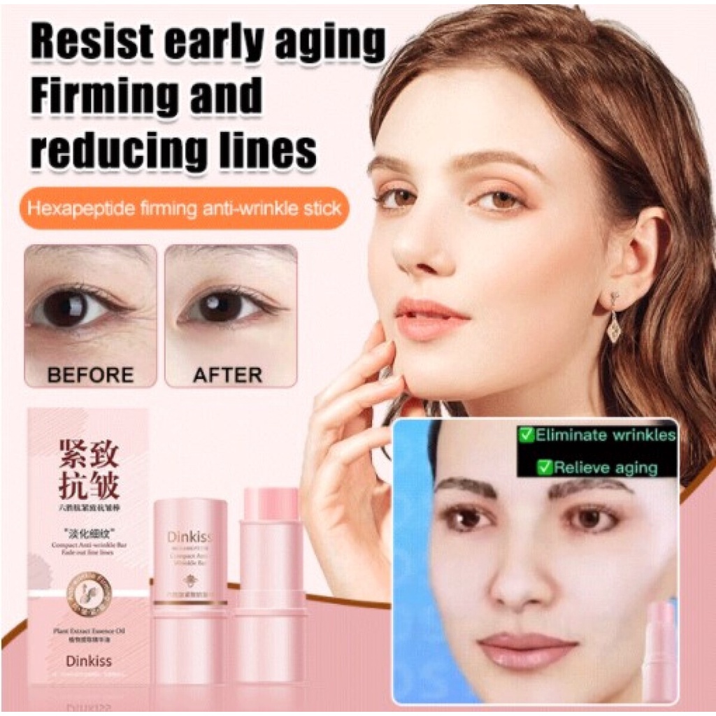 [Buy 1 Free 1]Dinkiss Hexapeptide Firming Anti-Wrinkle Stick | Shopee Singapore