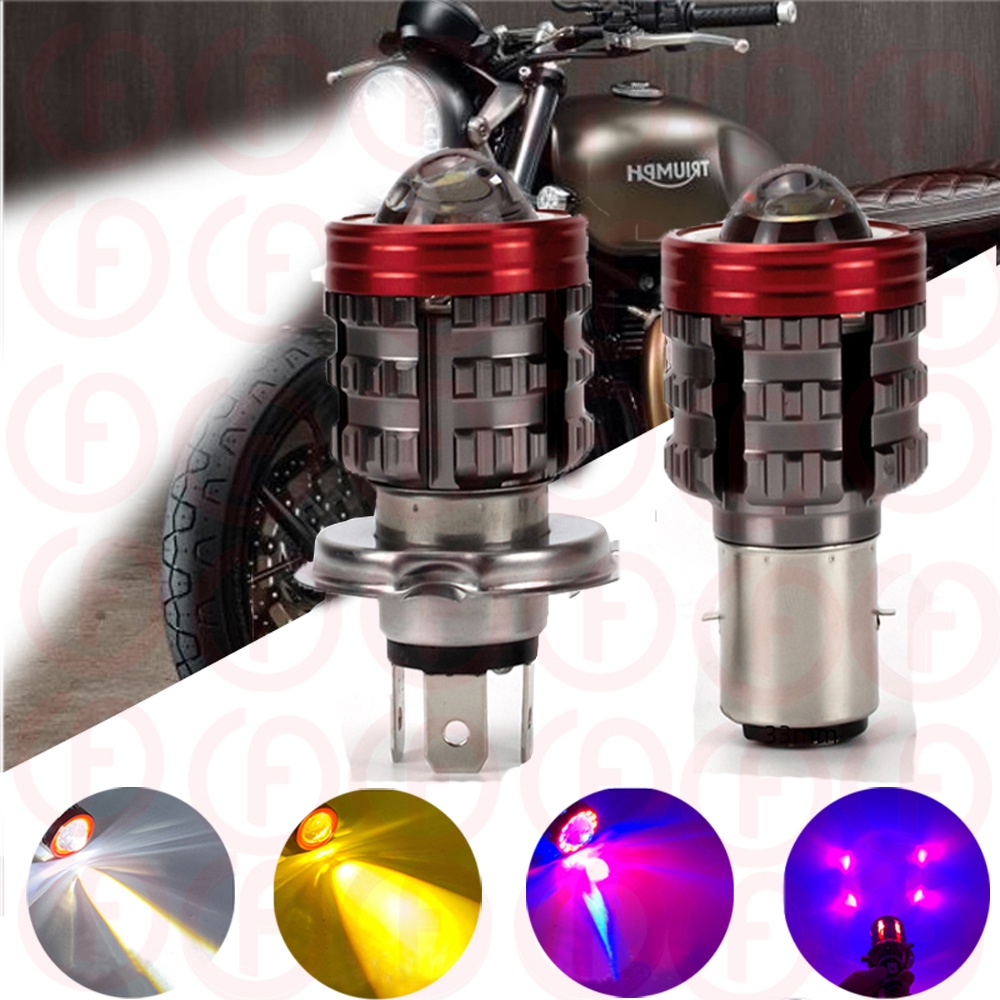 H4 HS1 LED Motorcycle Headlight Bulb H6 BA20D T19 P15D LED Lens Fog ...