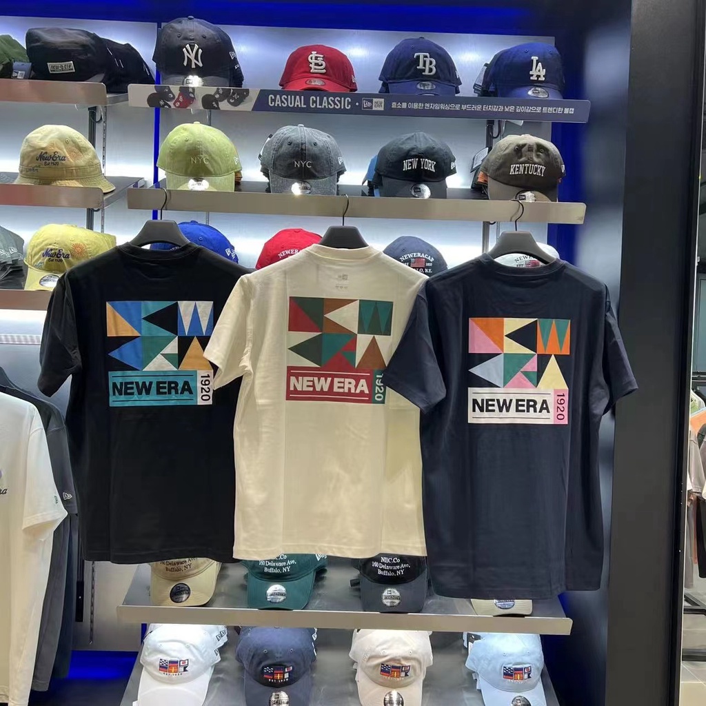 geometric design simple versatile short-sleeved T-shirt for men and ...