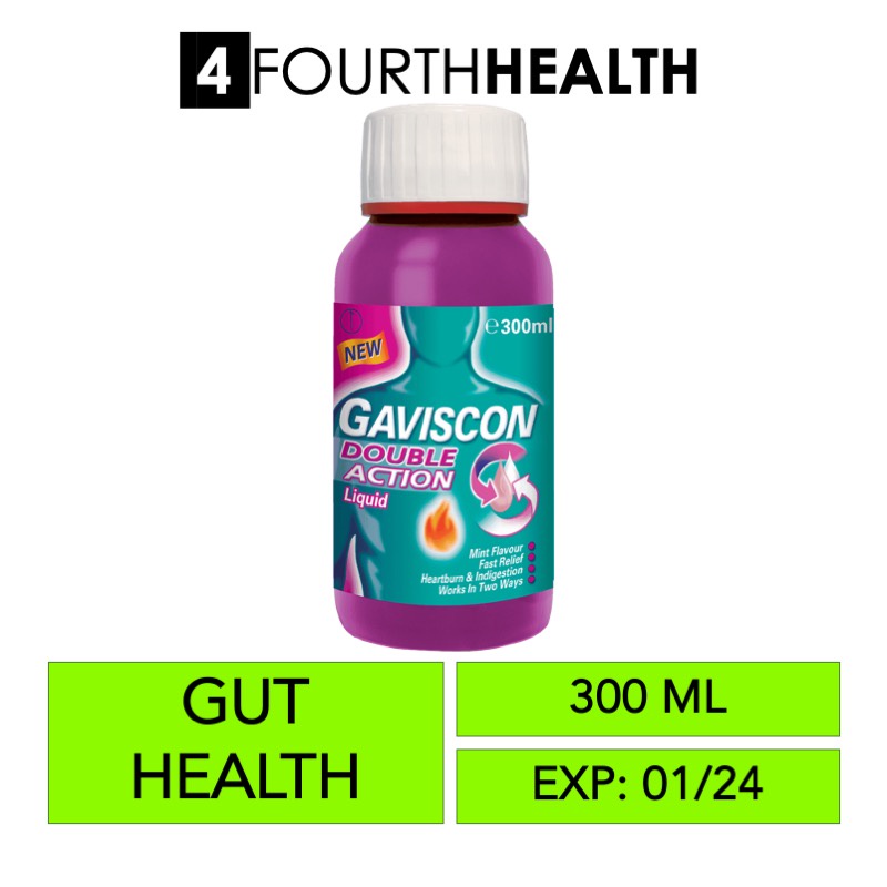 Gaviscon Double Action Liquid 300ml (Exp Jan 2024) | Mint Flavour, Fast ...