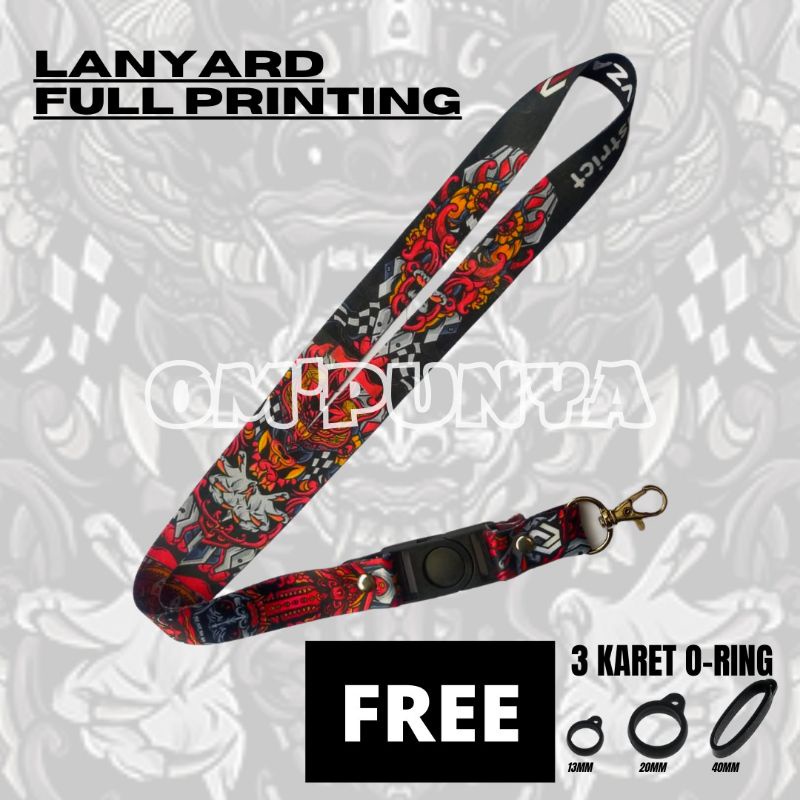 MERAH GANTUNGAN Premium Lanyard Strap Hanger id Card BARONG Red Tissue ...