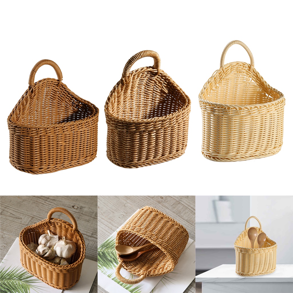 [ 1Pc Kitchen Hanging Storage Basket Woven Garlic Egg Ginger Basket ...