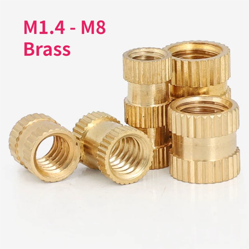 M1.4 M1.6 M1.7 M2 M2.5 M3 M4 M5 M6 M8 Solid Brass Copper Hot Melt Thread Injection Molding Knurl ...
