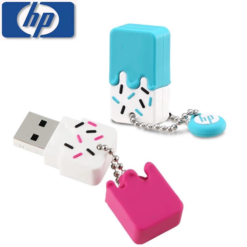 HP USB 2.0 64GB 32GB Original Cartoon Soft Silicone Ice Cream Flash ...