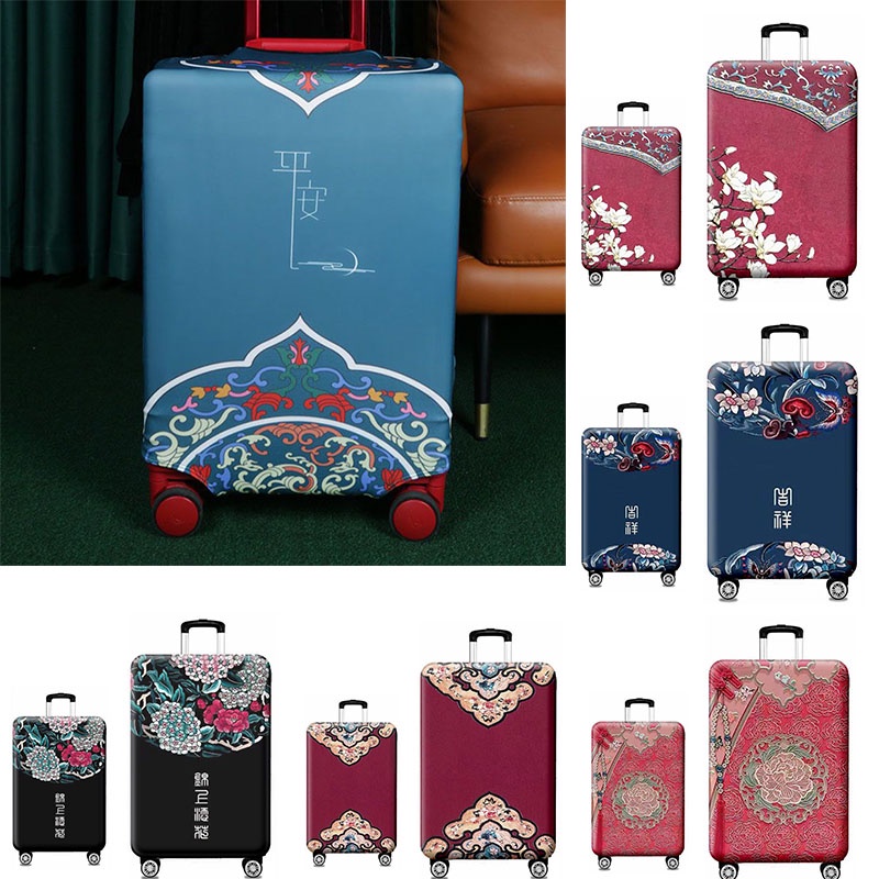【Free Gift】Chinese Style Luggage Protector Elastic Luggage Cover ...