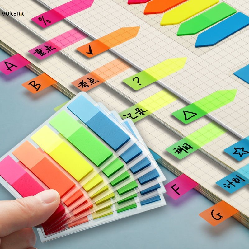 5 Colors Bookmark Stationery Label Strip Key Points Index Flags Sticky ...
