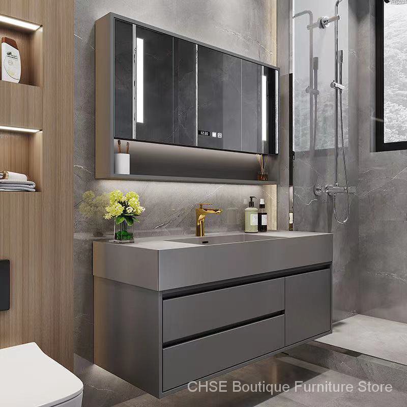 Rock integrated table basin combination cabinet modern simple light ...