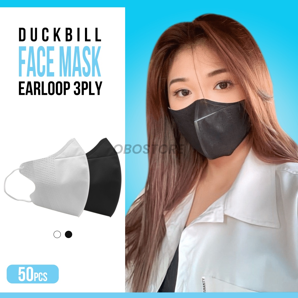 Duckbill Earloop FACE MASK Ear Strap 3ply 3ply 50pcs | Shopee Singapore
