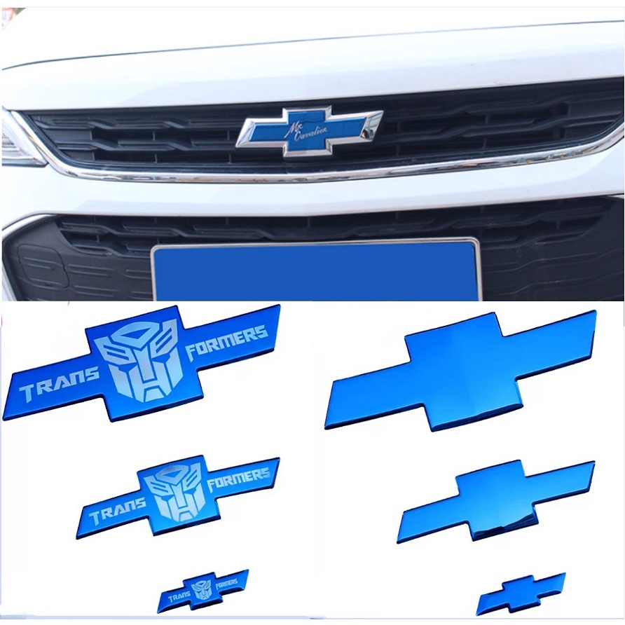 2/3pcs Blue Stainless Steel Car Logo Decorative Sticker for Chevrolet ...