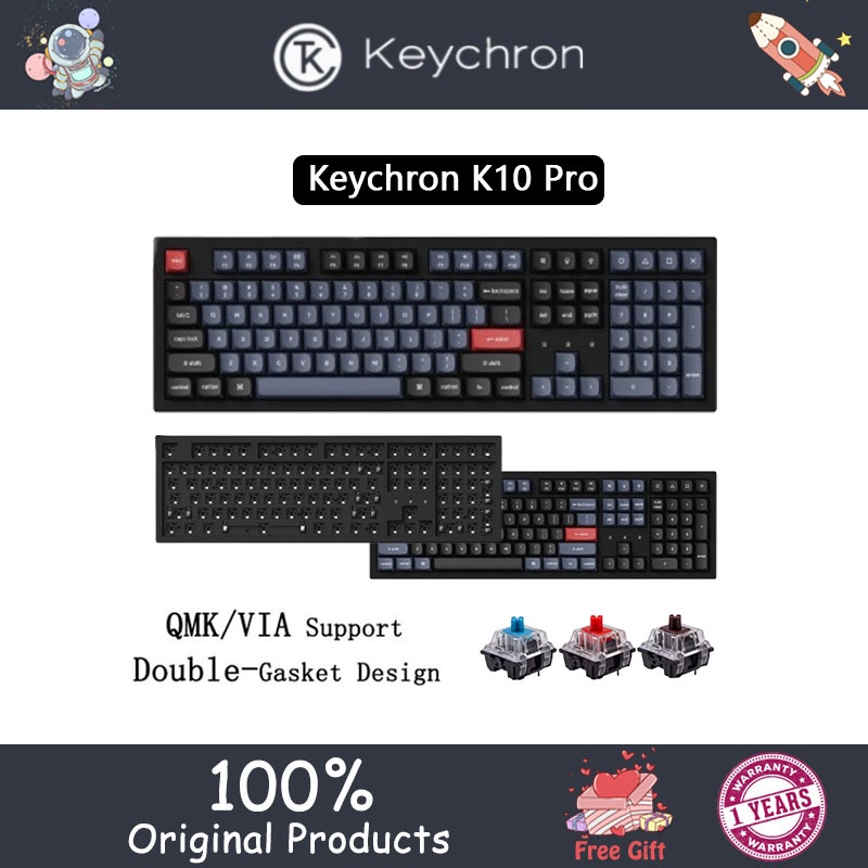 Keychron K10 Pro QMK/VIA 100% wired 108-key mechanical keyboard ...