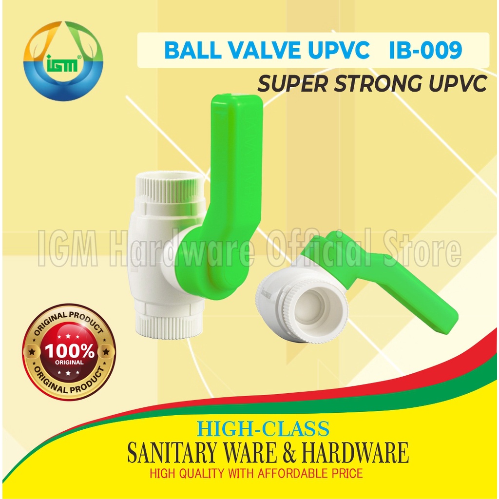 Ball VALVE UPVC IGM 1/2" 3/4" 1” 1⁄4” 1 1⁄2” 2” IB-009 | Shopee Singapore