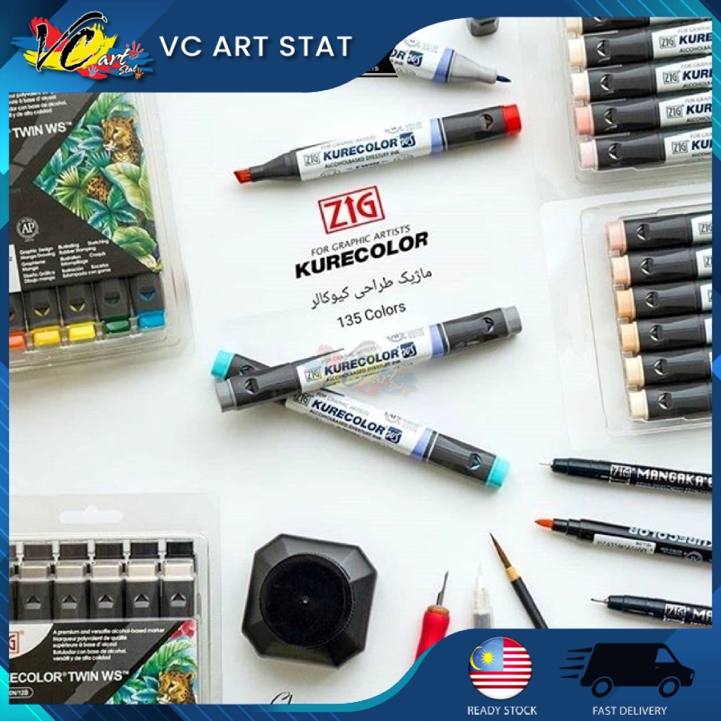 Zig Kurecolor Twin Head Marker (Per Pcs) - Code 103 - W.11 colors ...