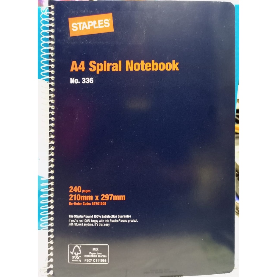 STAPLES A4 SPIRAL NOTEBOOK NO.336 (240PGS) | Shopee Singapore