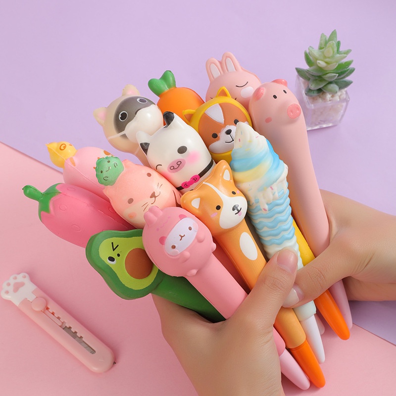 Squishy and Cute Kawaii Pen Kawaii Accessories Cute Girl Pens Animal ...