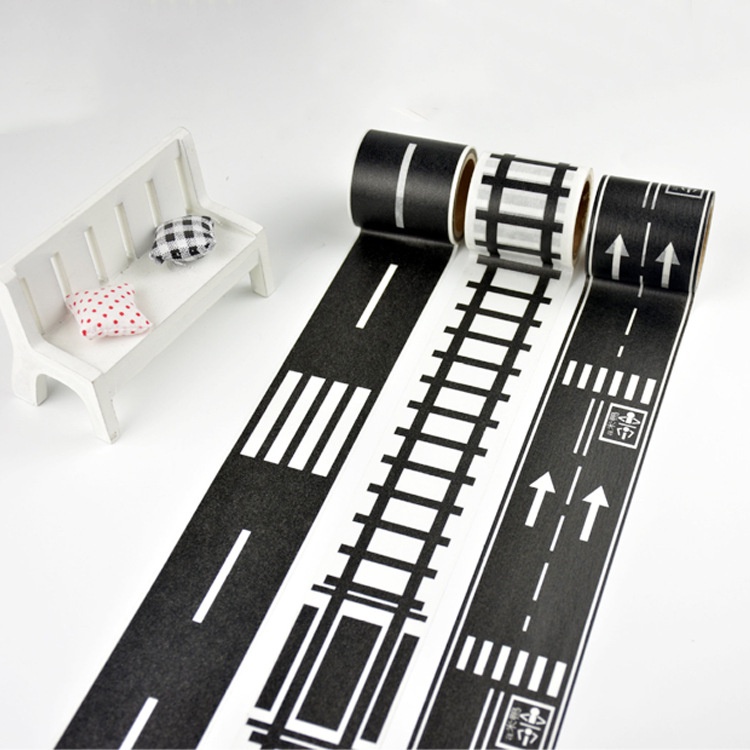 Road Railway Adhesive Tape Removable DIY Track Floor Sticker For Race ...