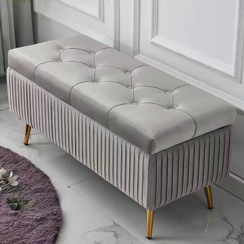 40 InchesVelvet Storage Bench Tufted Upholstered Bed Bench Settee Bench ...