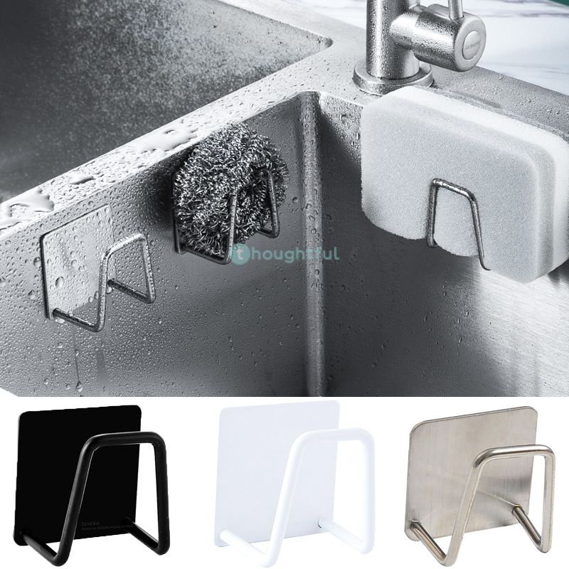 Kitchen Sponges Hooks Self Adhesive Sink Sponges Drain Drying Rack ...