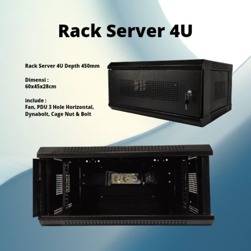 Wallmount Rack 4U depth 450mm / Rack Server 4U Perforated | Shopee ...