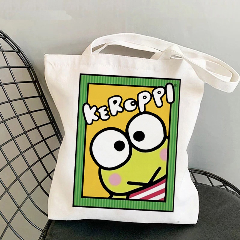 keroppi shopping bag tote cotton shopper reusable eco bolsa bag tote ...