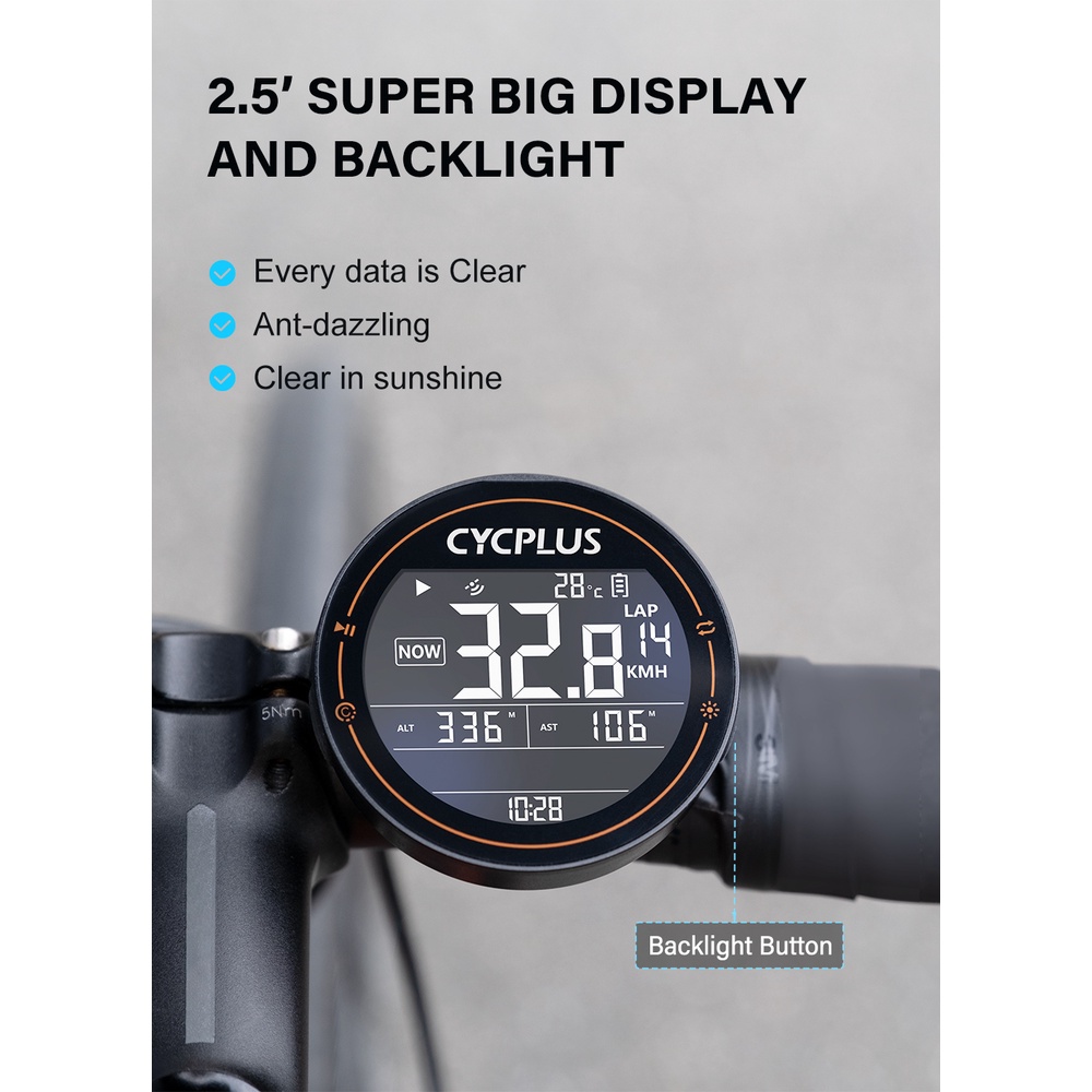 CYCPLUS M2 Cycling Bike Accessories GPS Bicycle Computer Wireless ANT+ ...