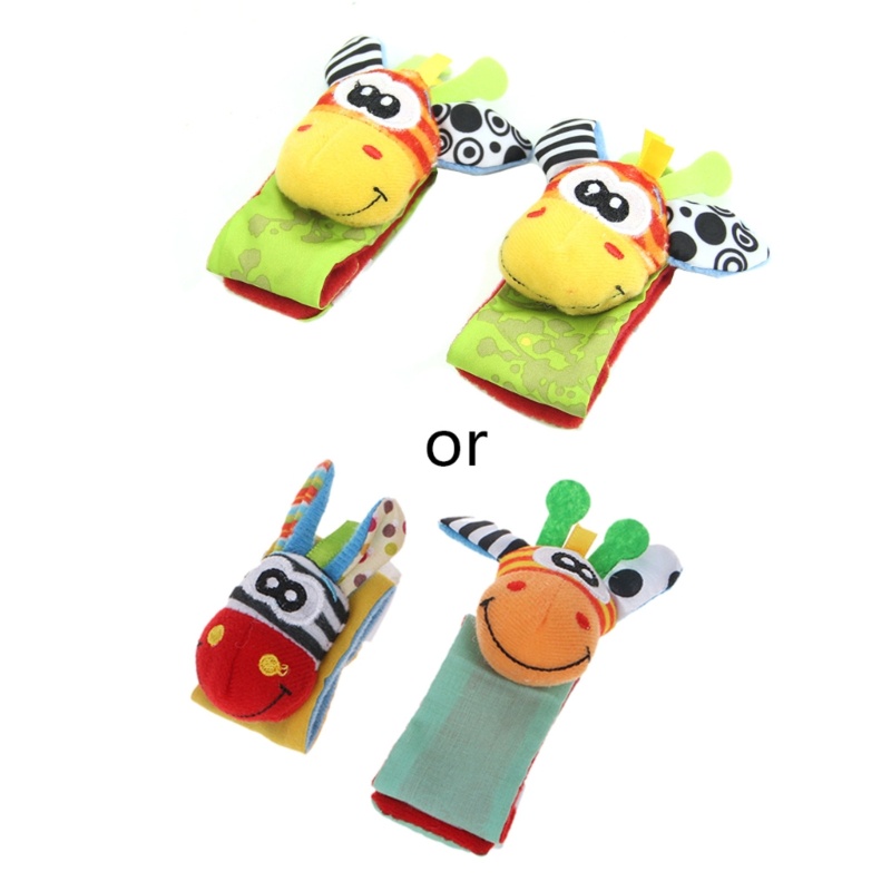 haha Animal Infant Baby Kids Hand Wrist Bells Foot Sock Rattles Soft ...
