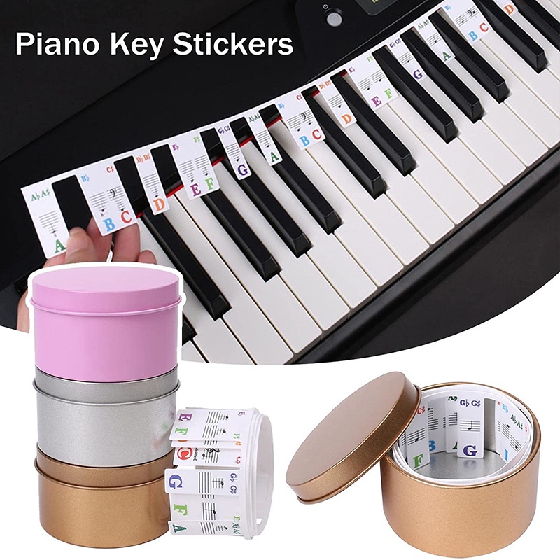 Piano Keyboard Stickers for Key Removable Color Piano and Keyboard ...