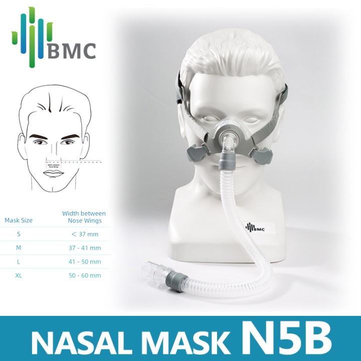 BMC N5B Nasal Mask CPAP Sleep Mask with Headgear Original | Shopee ...
