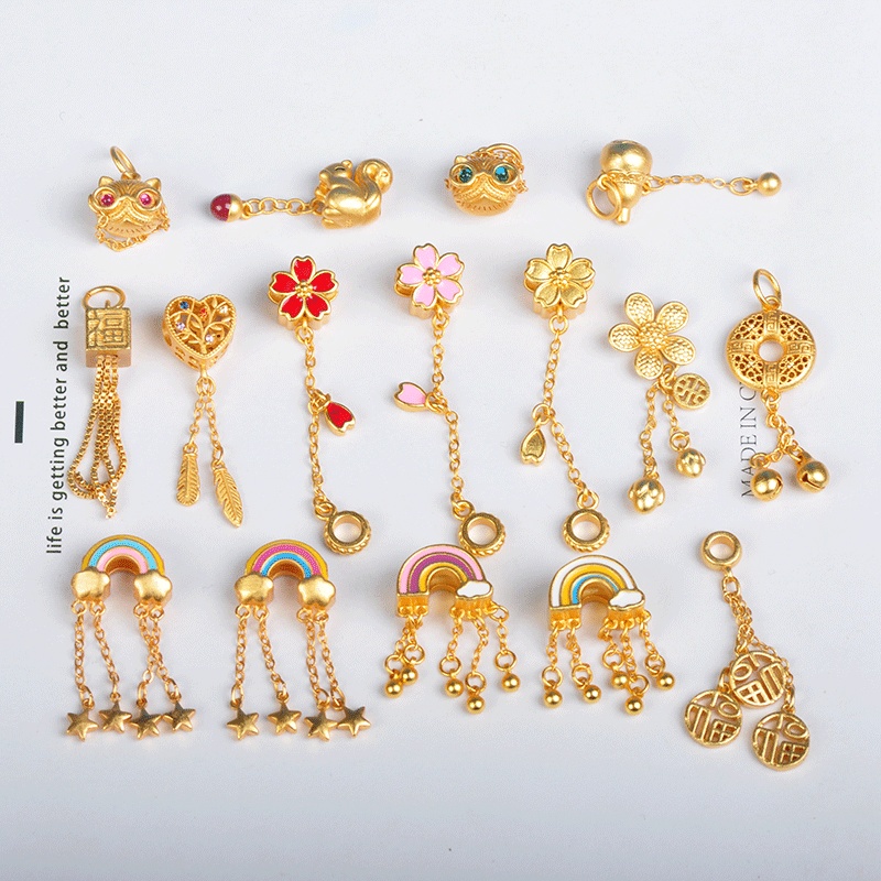 High Color Retention Ancient Method Sand Gold Rainbow Small Flower ...
