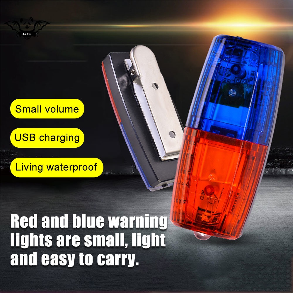 Red&Blue LED Shoulder Warning Light Police Shoulder Clip Light ...