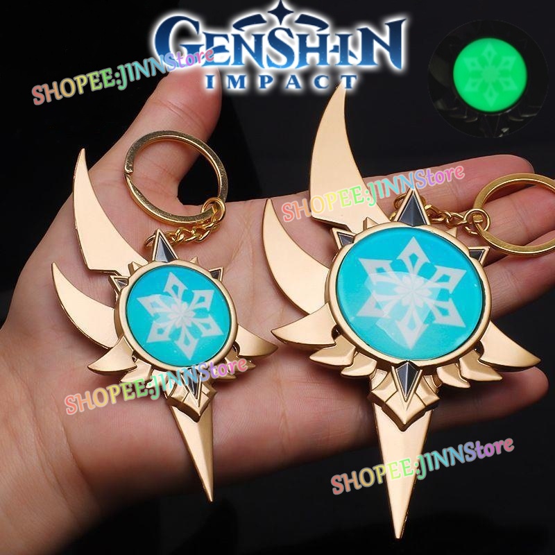 - JN - GENSHIN IMPACT Cryo Element VISION Keyring EULA Double-sided ...