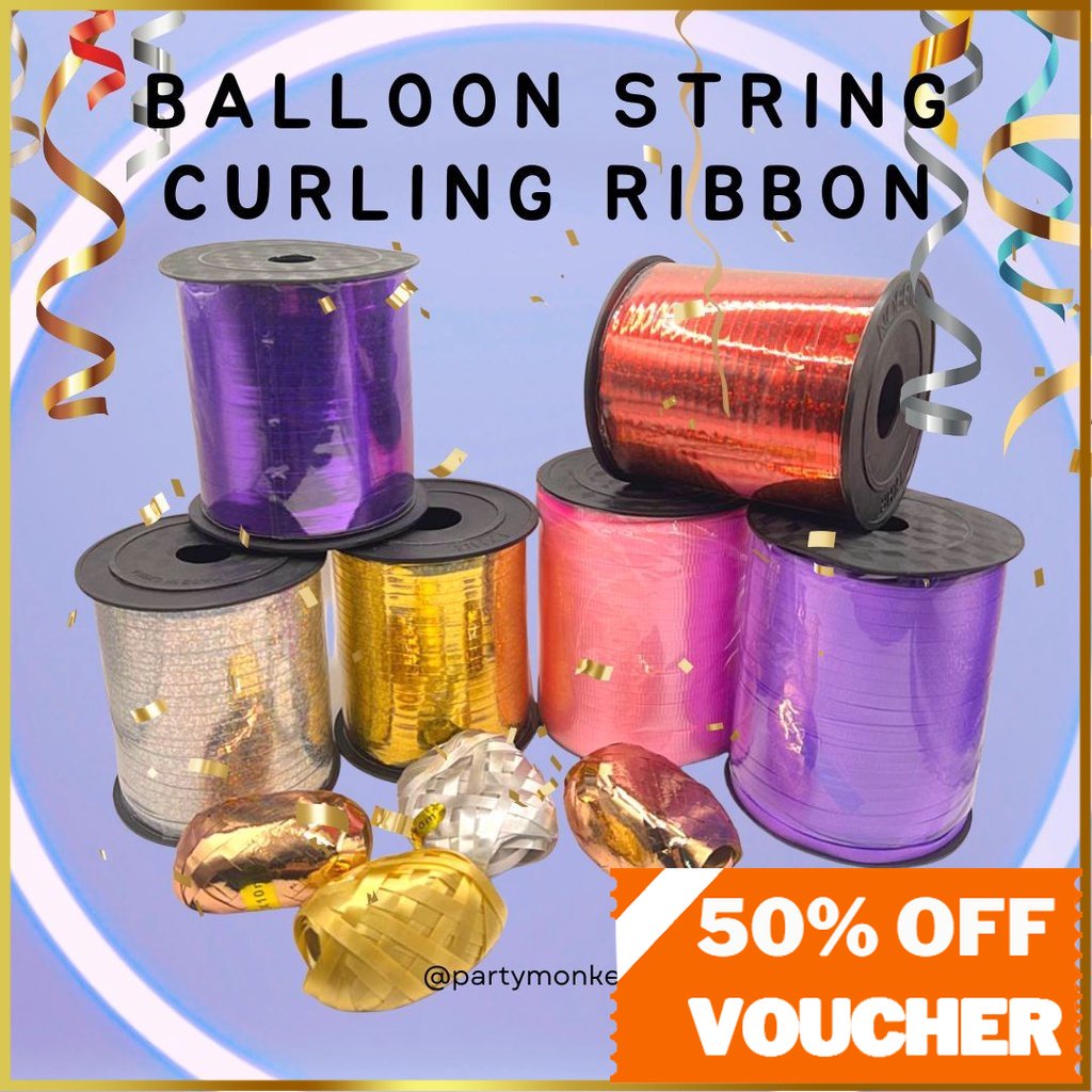[SG Instock] Balloon String Ribbon Curling Ribbon for Balloons Gliiter ...