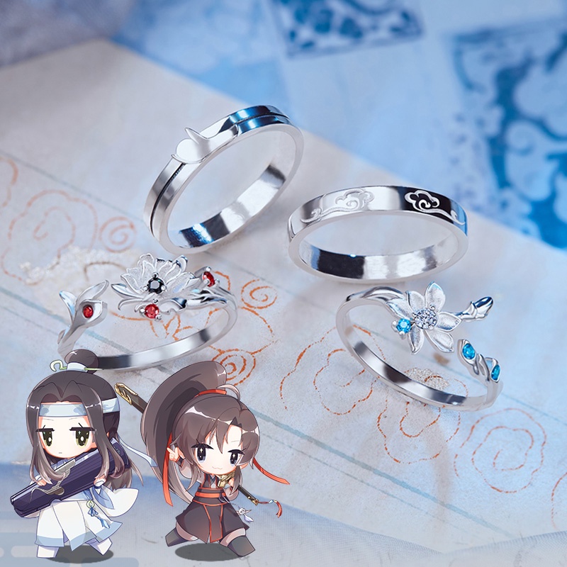 1 Pair Anime Grandmaster of Demonic Cultivation Ring Wei Wuxian Lan ...