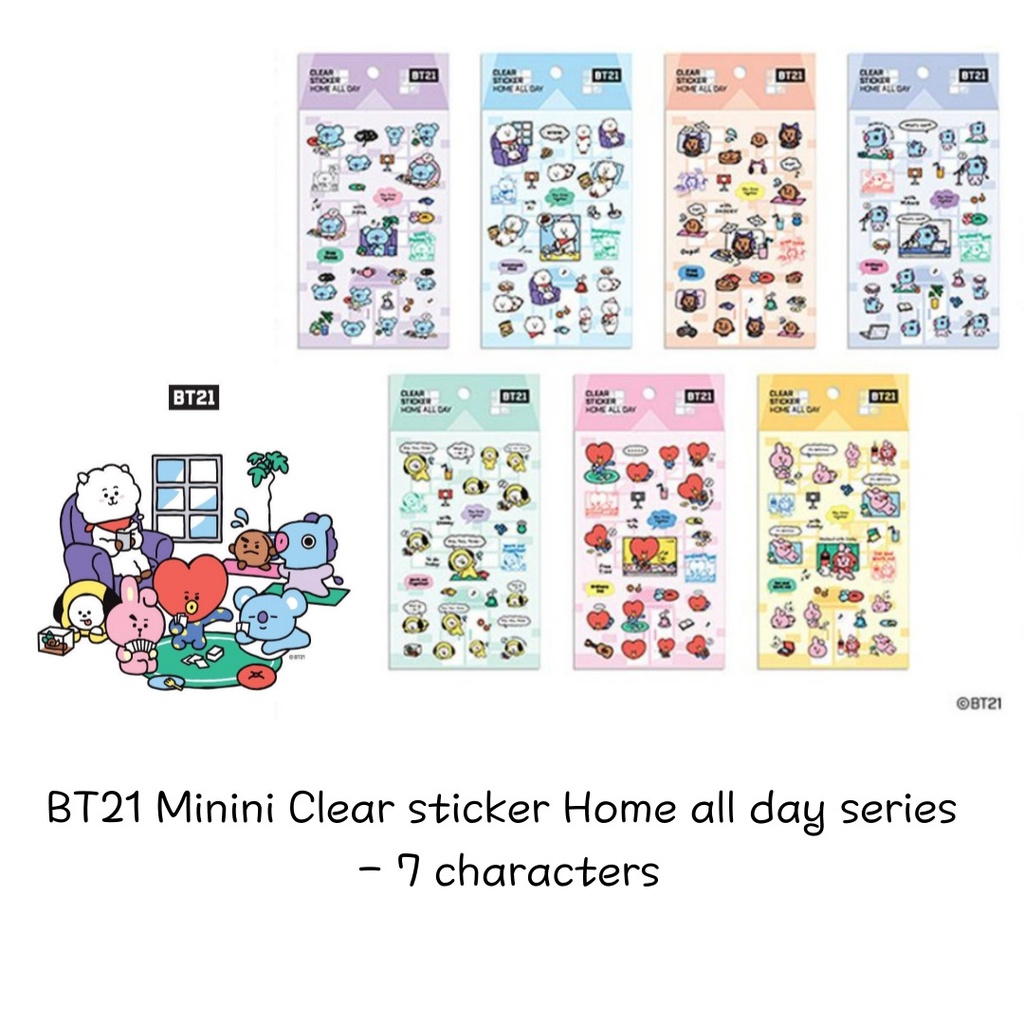 *Last Stock* BT21 Minini Clear sticker Home all day series - 7 ...