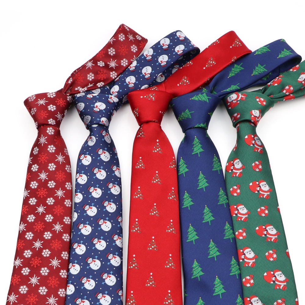 ZONFAZ Novelty Christmas Silk Tie for Men Fashion Skinny Snowman Santa ...