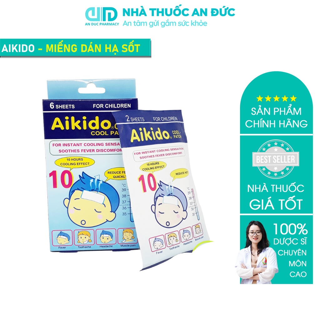 Aikido Gel Cool Patch fever-reducing Patch box of 6 pieces for children ...