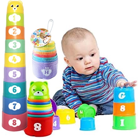 Stacking Cups Toys, Baby Toys 6 to 12 Months, Fun Sensory & Sorting ...