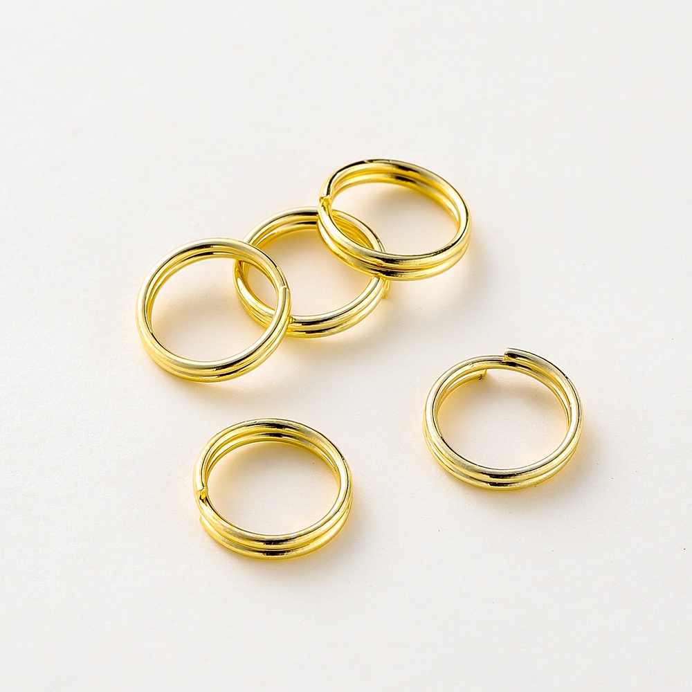 ST.kunkka 50pcs4-8mm18K Color Preservation Real Gold Double Circle Non ...