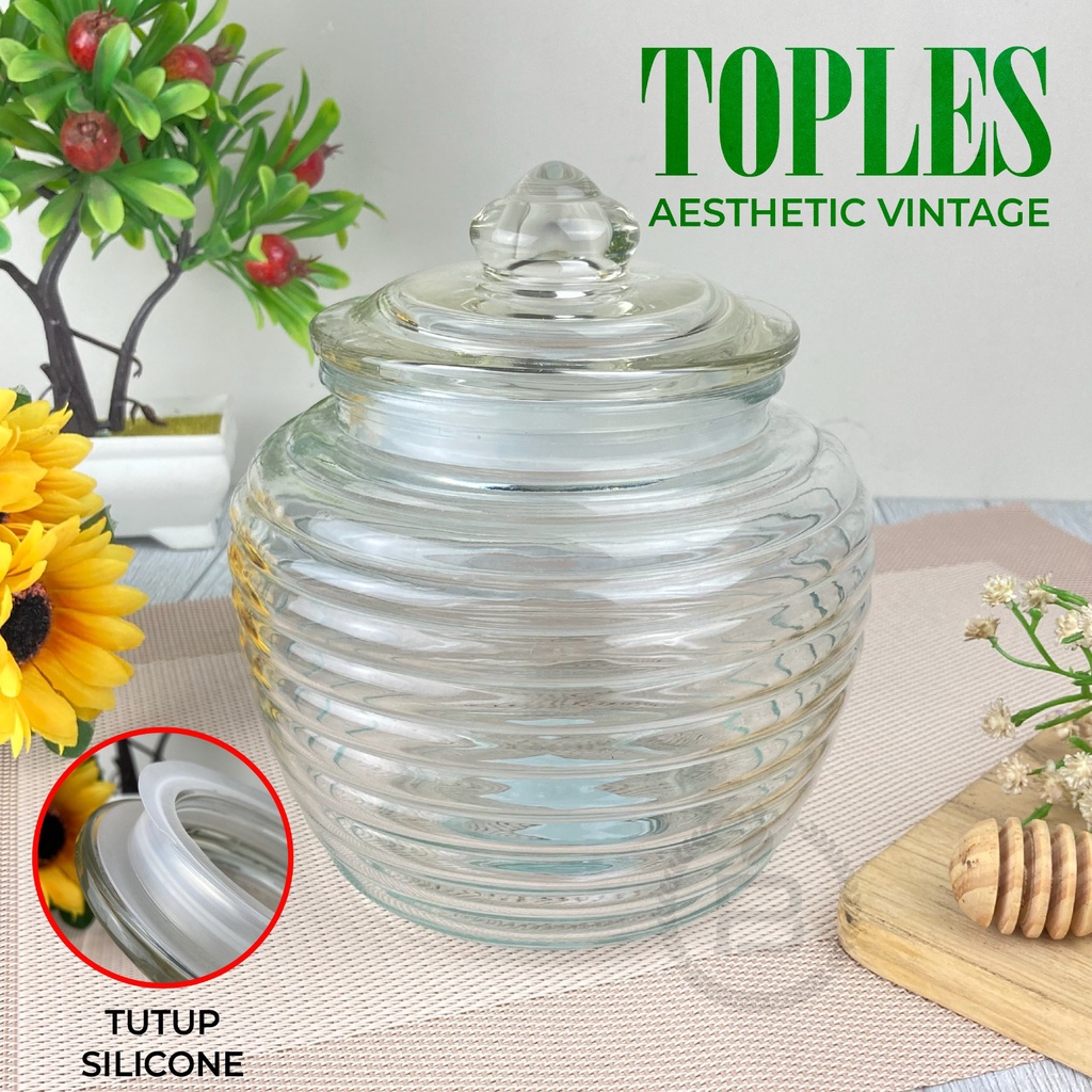 Aesthetic 1.4L Glass Jar Aesthetic Thick Food Storage Container for Eid ...