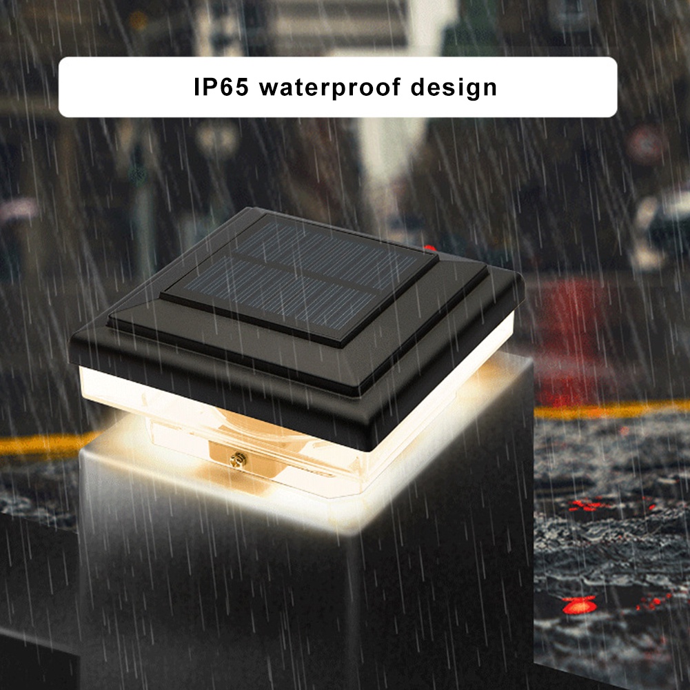 8LED High Bright Light Column Headlight Solar Powered Pillar Lamp LED ...