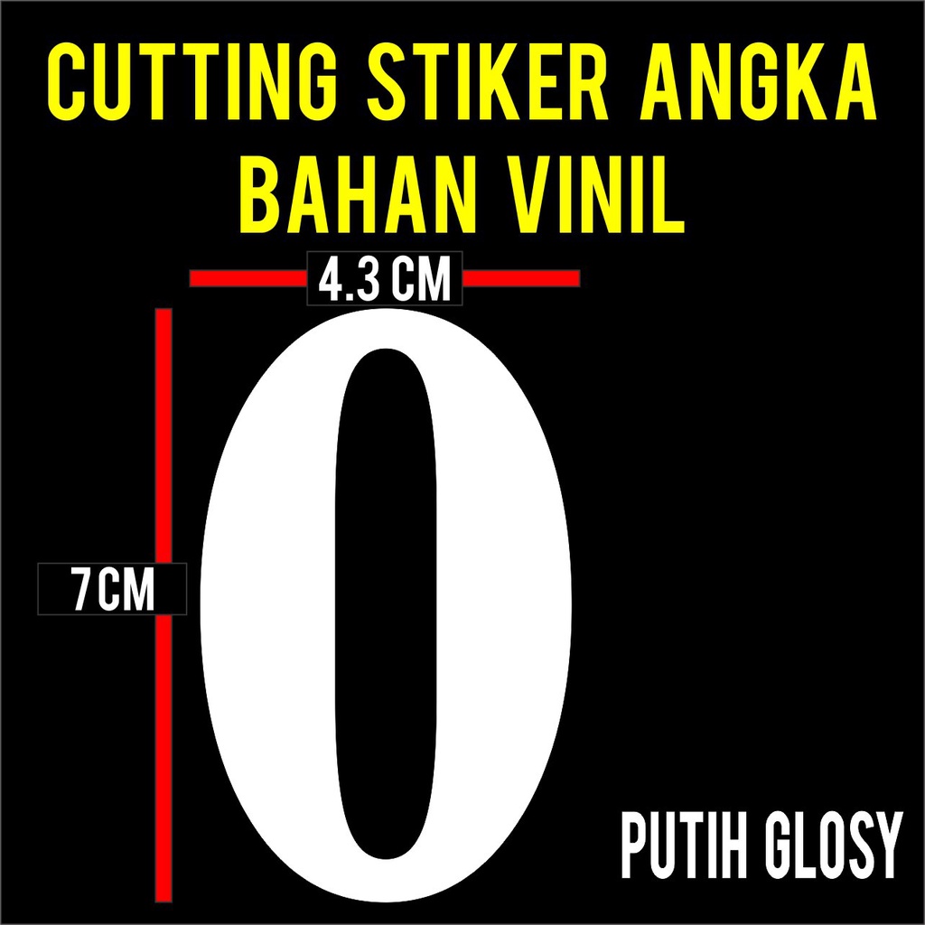 PUTIH Sticker cutting Numbers glossy White Color Unit - cutting sticker ...