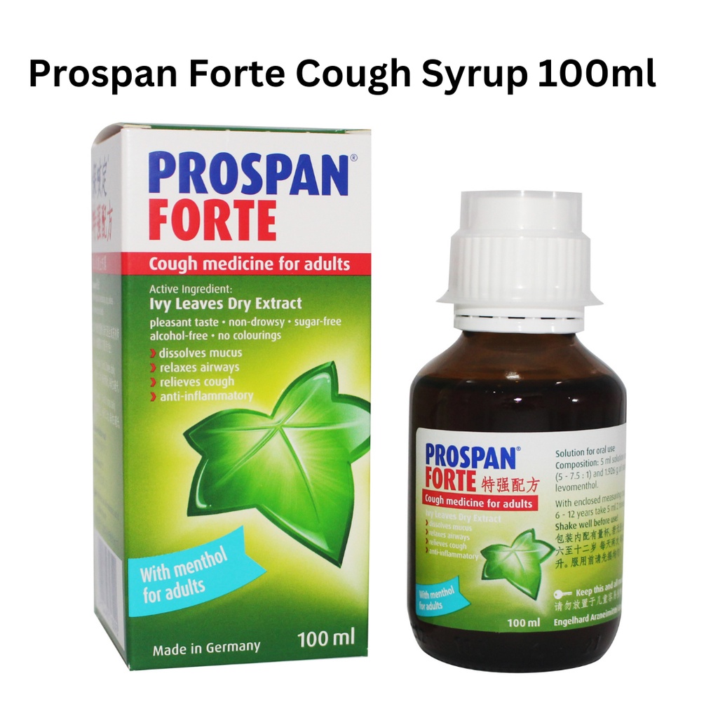 Prospan Forte Sugar-Free Cough Syrup (with Menthol) 100ml - Unique Ivy ...
