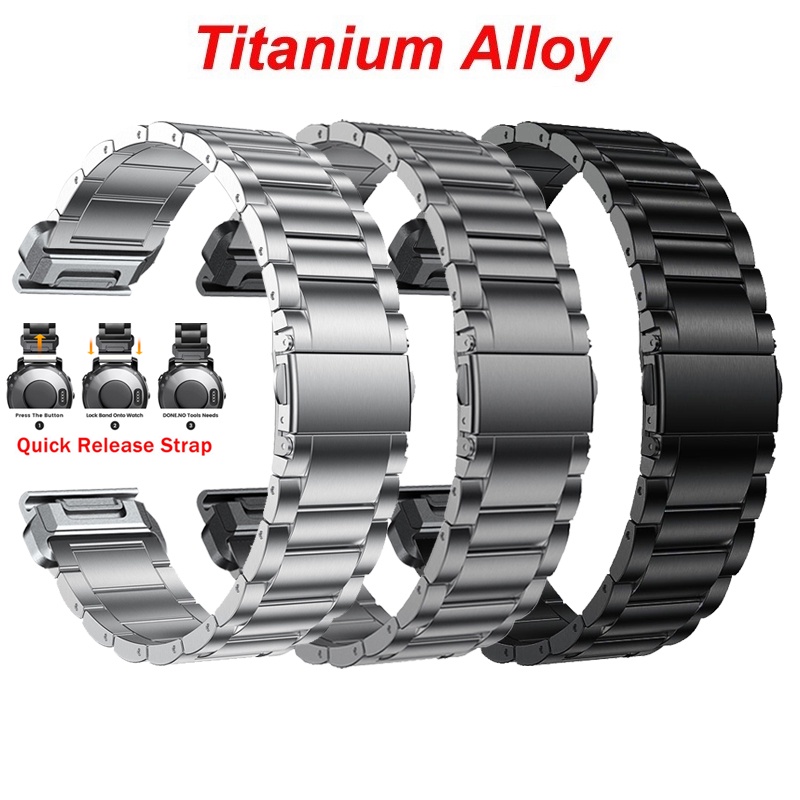 26mm 22mm Quick Fit Strap Titanium Alloy Straps Metal Band For Garmin ...