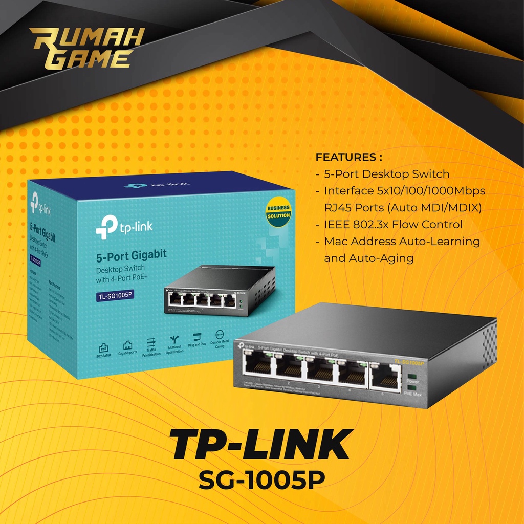 TP Link Poe Switch Gigabit 5 port TL SG1005P Gigabit POE Switch Hub Lan ...