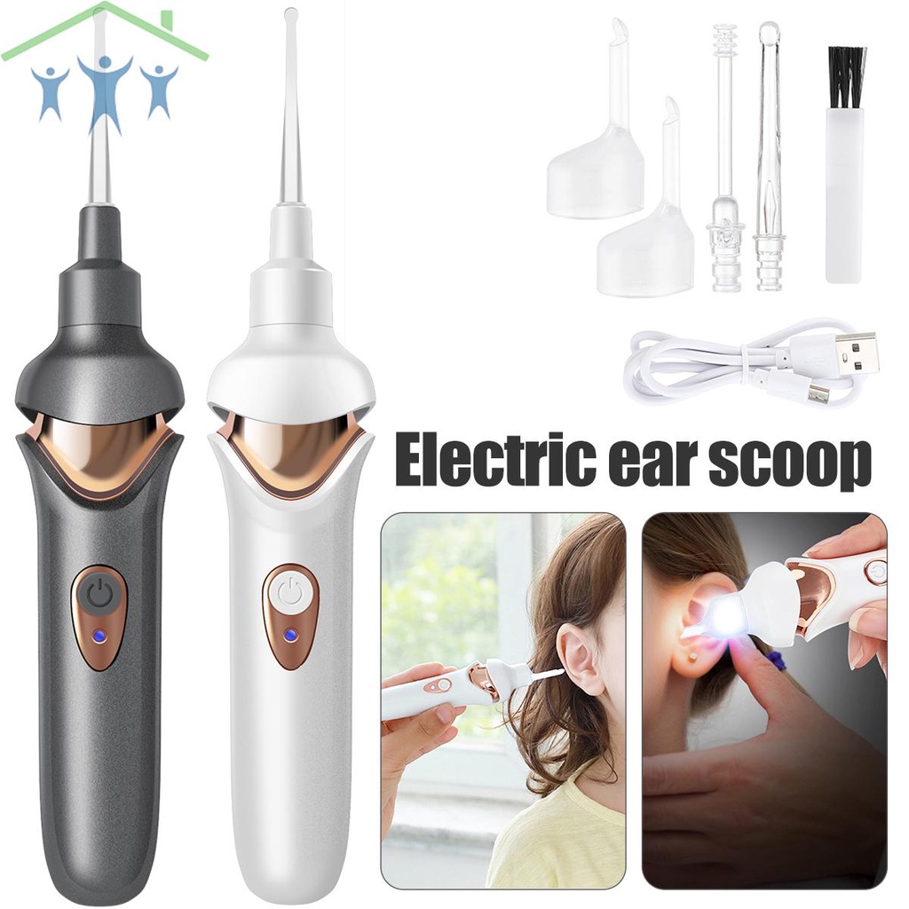 Electric Earwax Removal Cleaner Kit USB Charging Vacuum Ear Cleaner ...