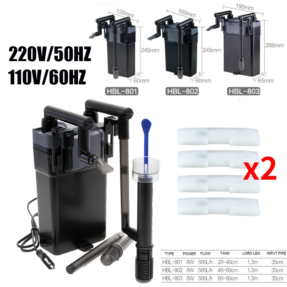 SunSun Hang On Filter Skimmer Up to 100 Liter Aquarium 6W Multi-stage ...