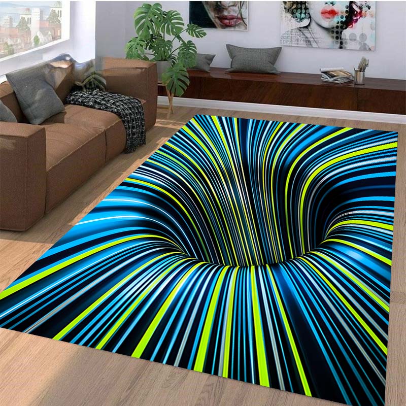 3D Vortex Illusion Carpet Door Floor Mat Abstract Geometric Optical ...