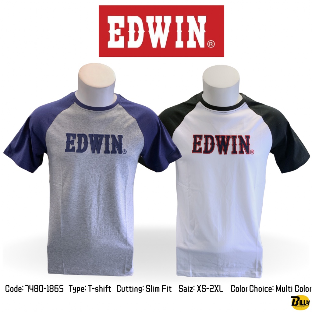 EDWIN Brand Men’s Slim Fit Round Neck T-shirt ( 7480-1865 ) | Shopee ...