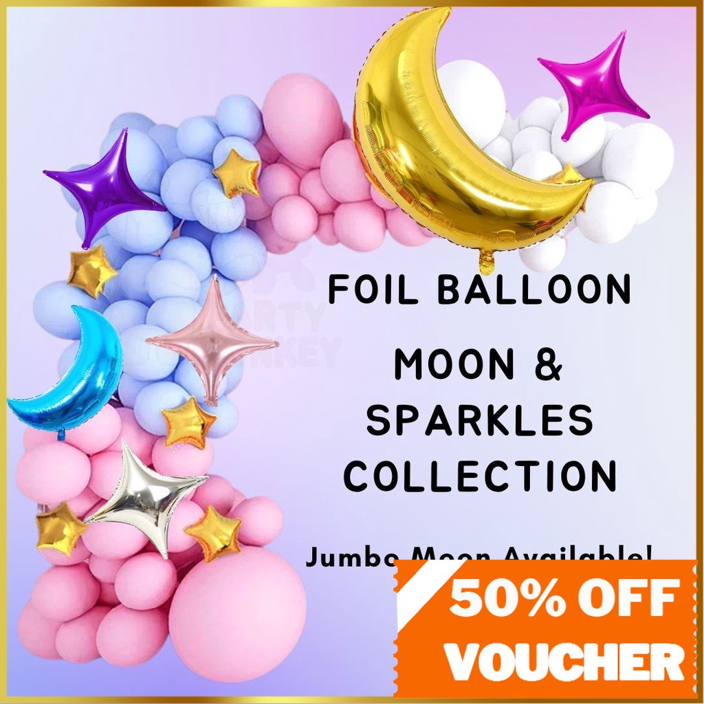 [SG Instock] Moon Balloon Space Balloons Birthday Decoration Party ...