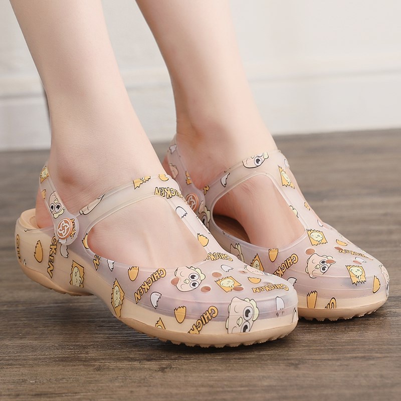 VEBLEN VEBLEN printed hole shoes women's summer soft bottom hole shoes ...